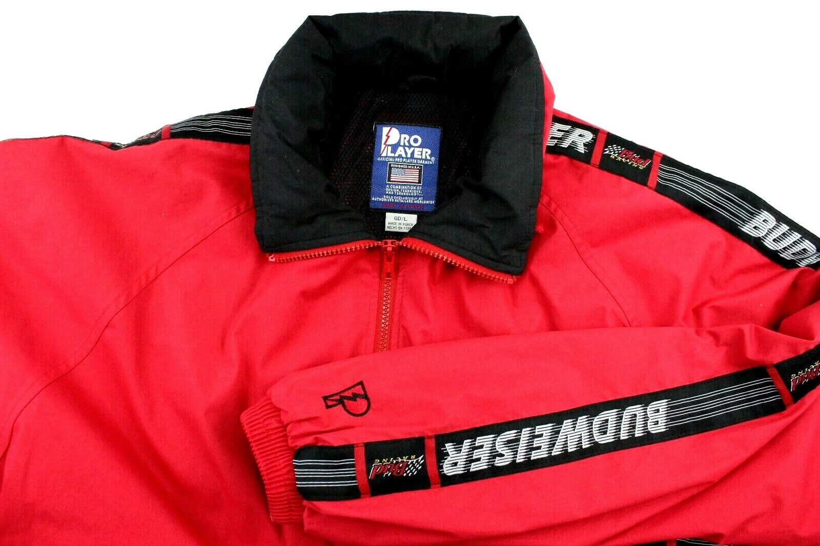 Pro Player Hooded Racing Jacket Budweiser Bud Racing … - Gem