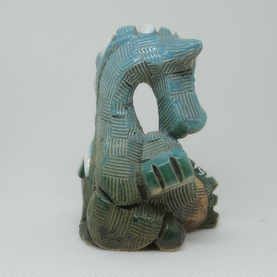 Artesania Rinconada Vintage Retired Teal Green Dragon Figurine #252 ...