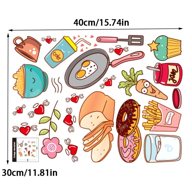 Kitchen Refrigerator Door Stickers Decorative Stickers Food Fruit Wall ...