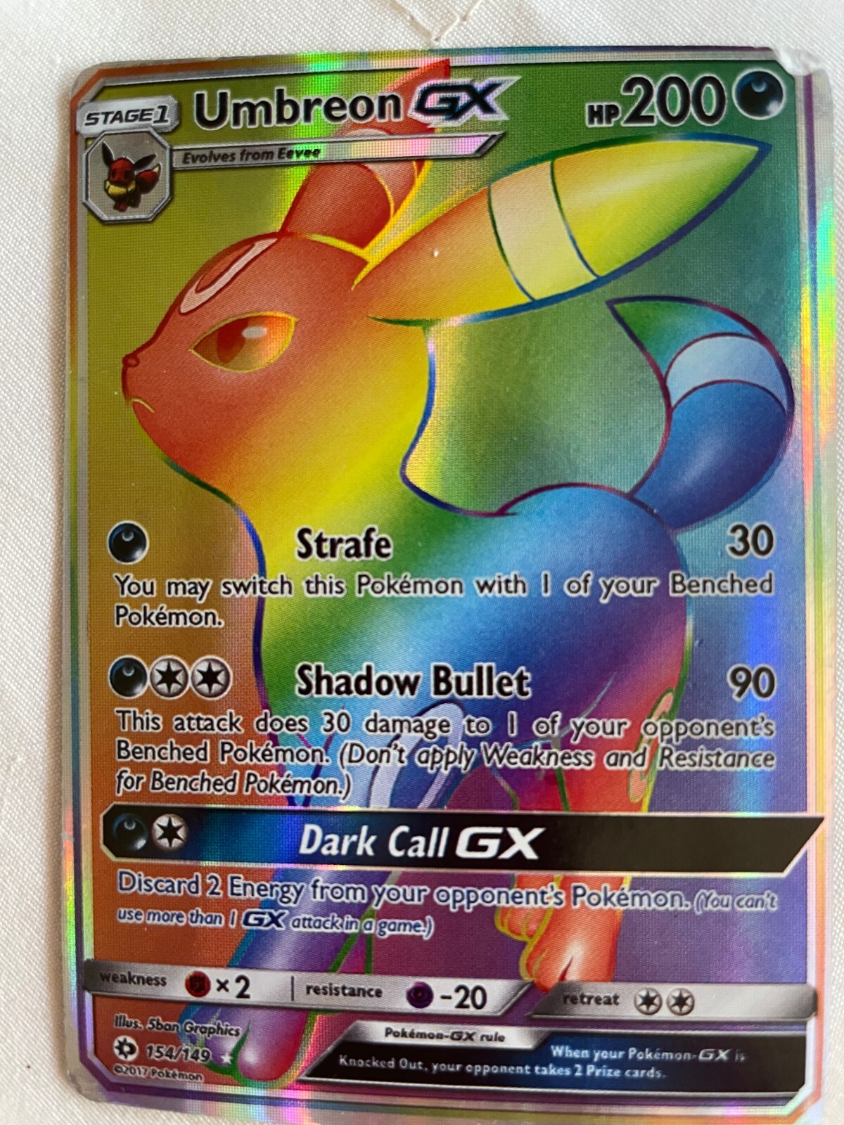 Umbreon GX 154/149 - Secret Rare Rainbow Holo - Pokémon TCG - Sun ...