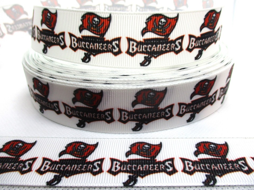 Tampa Bay Buccaneers Football 1" Grosgrain Ribbon YOUR CHOICE 5 or 10 ...
