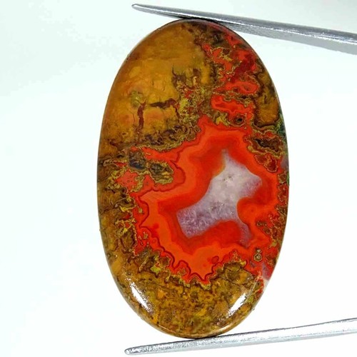 37.50Cts Naturel Maroc Couture Agate Ovale Cabochon Desseré Gemme ...