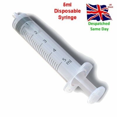 5ml Disposable Syringe Plastic Non Medical Grade Pets Oiling Hobby ...
