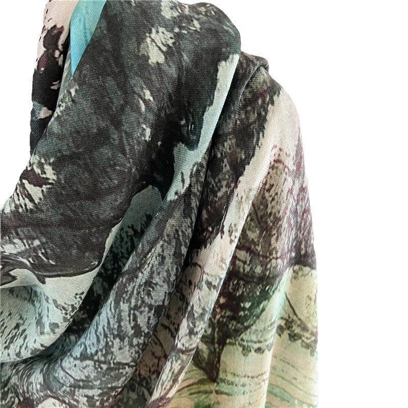 Pure 200s Cashmere Scarf Wrap Shawl Wash Painting Soft Delicate 78"*39 ...