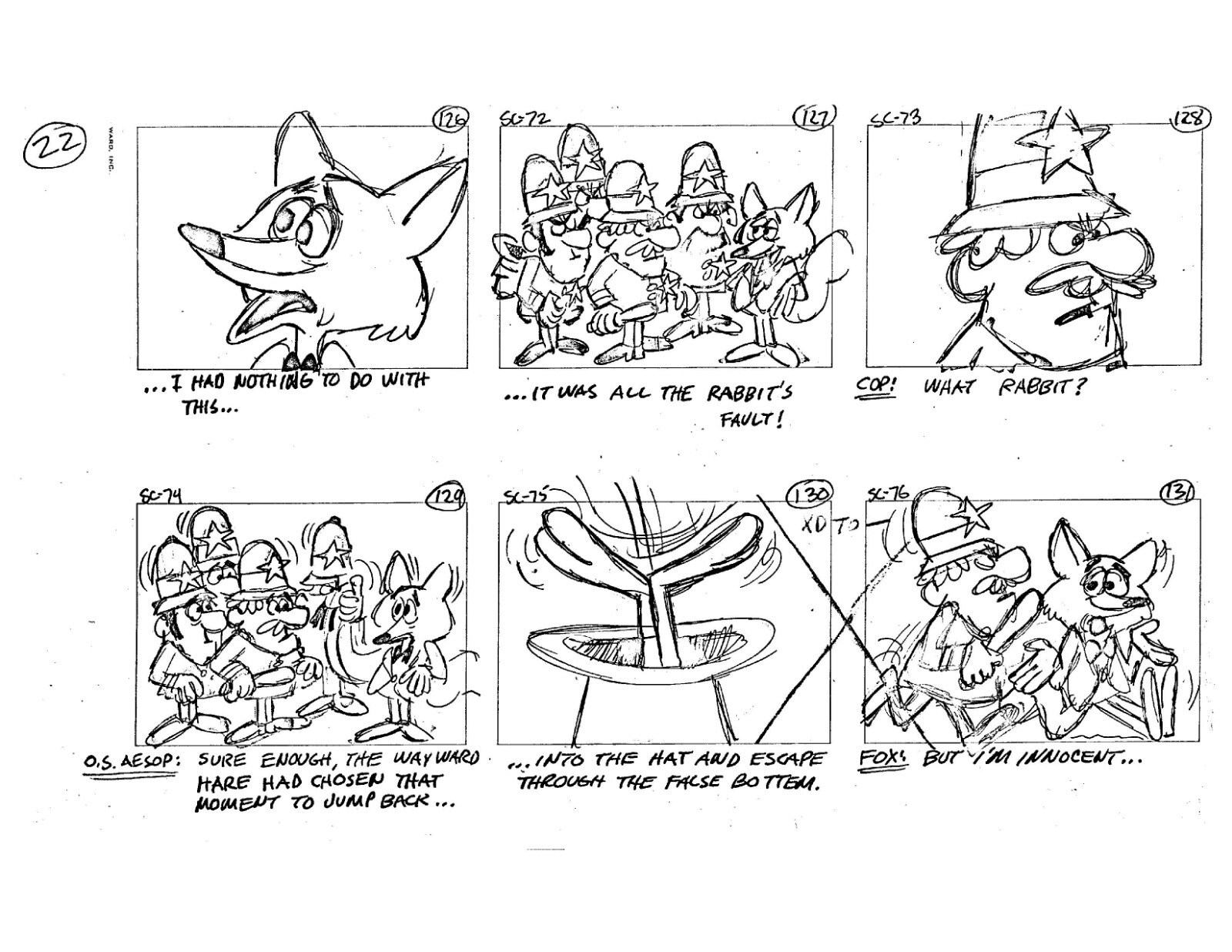 AESOP & SON Storyboards from ROCKY and BULLWINKLE Cartoon Series, Jay ...