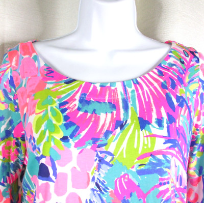 Lilly Pulitzer Lula Top Gumbo Limbo Size S Ruffle Sleeves Bright Colors ...