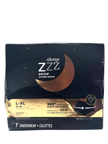 Always ZZZ Period Underwear Disposable L/xl 7 Ct for sale online | eBay