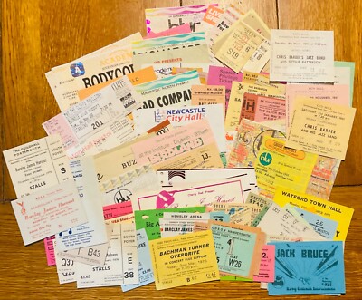 Original Concert Tickets Artists (Beginning With B) Select From ...
