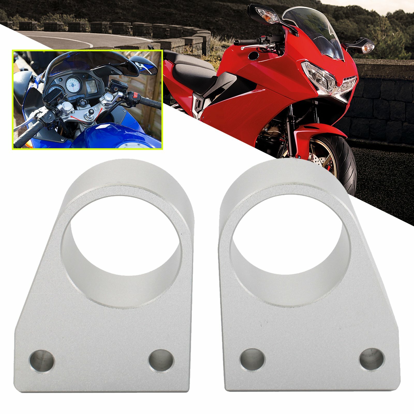 Motorcycle CNC HandleBar Risers Mount Adapter Fit For Honda VFR800 2014 ...