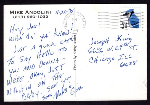 Mike Andolini Actor Hand Signed Autograph Photo Postcard 4x6 | eBay