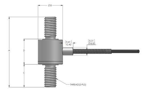 Miniature Threaded In-Line Load Cell SGILC3 3000lb Capacity SGSENSE | eBay