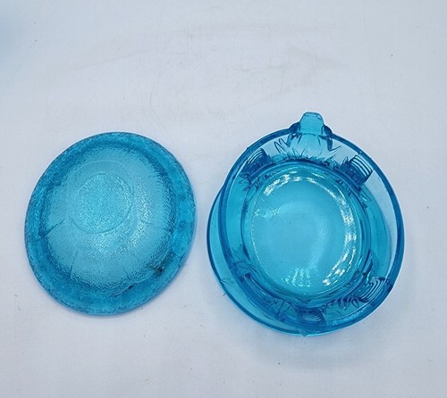 Antique 1886 EAPG Bryce Higbee Blue Glass Child's Menagerie Turtle ...