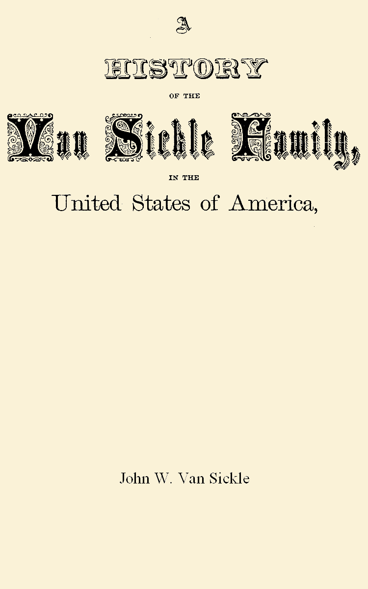 A History of the Van Sickle Family, | eBay