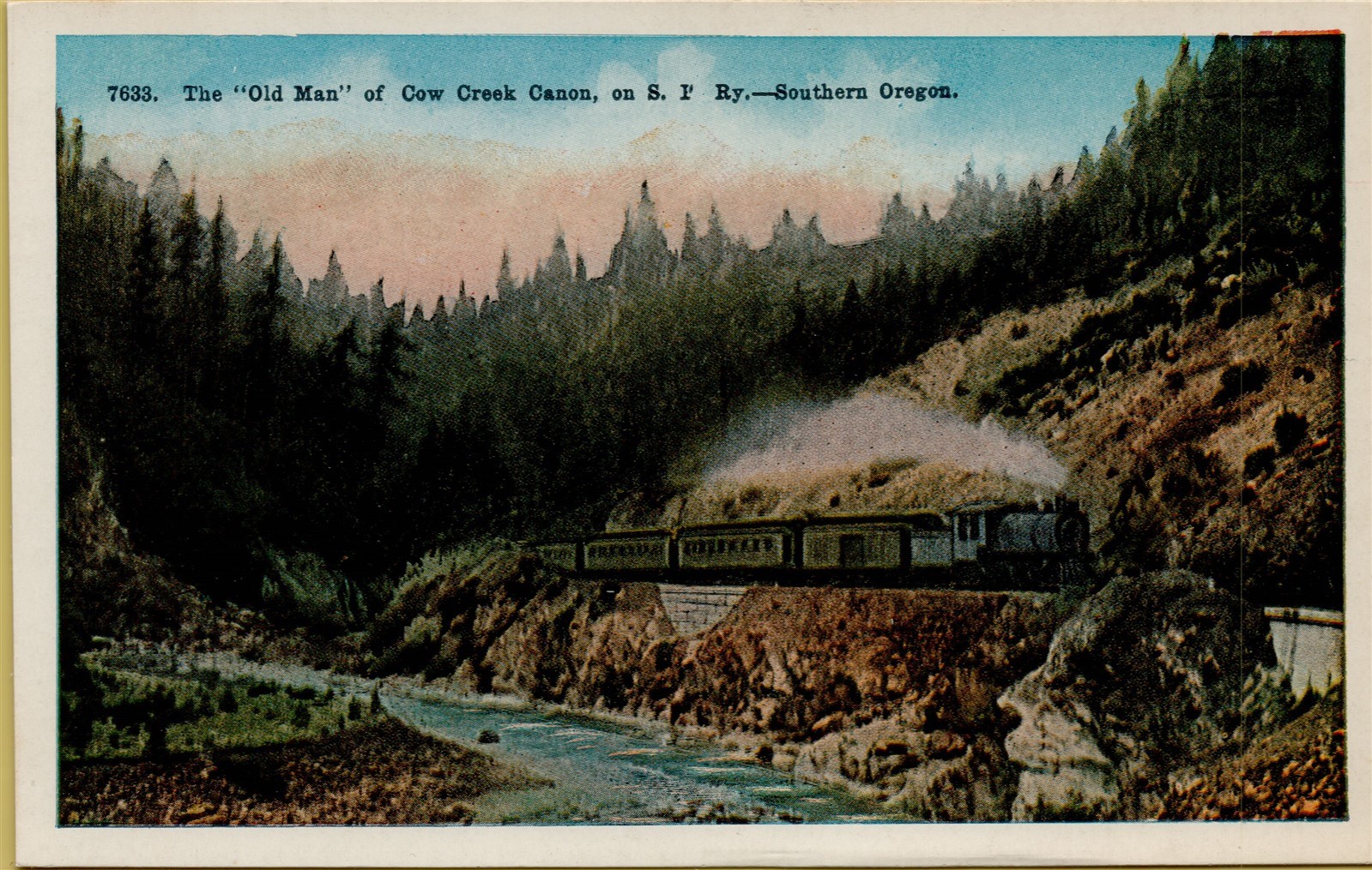 Old Man of Cow Creek Canyon S.P. Railway RR Train Southern Oregon ...