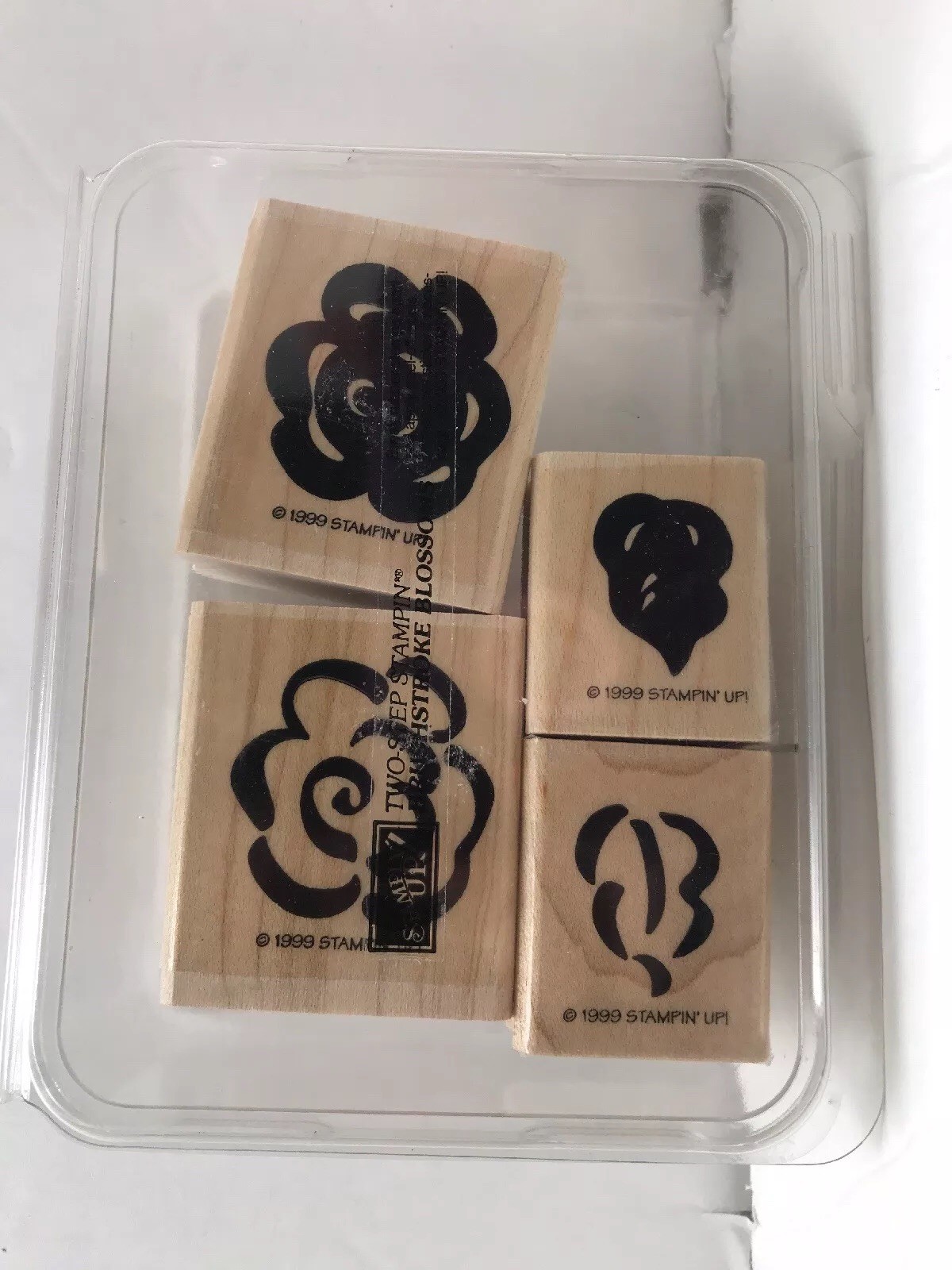 Stampin Up Brushstroke Blossoms Stamp set of 4 Two Step Stamping flower ...