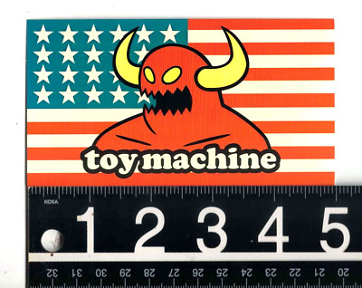 Toy Machine American Flag Sticker 5 in x 2.75 in Multicolor Skateboard ...