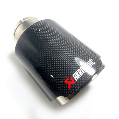 Glossy Carbon Fiber AKRAPOVIC Exhaust Tip 3.5''/4'' Universal Tailpipe ...
