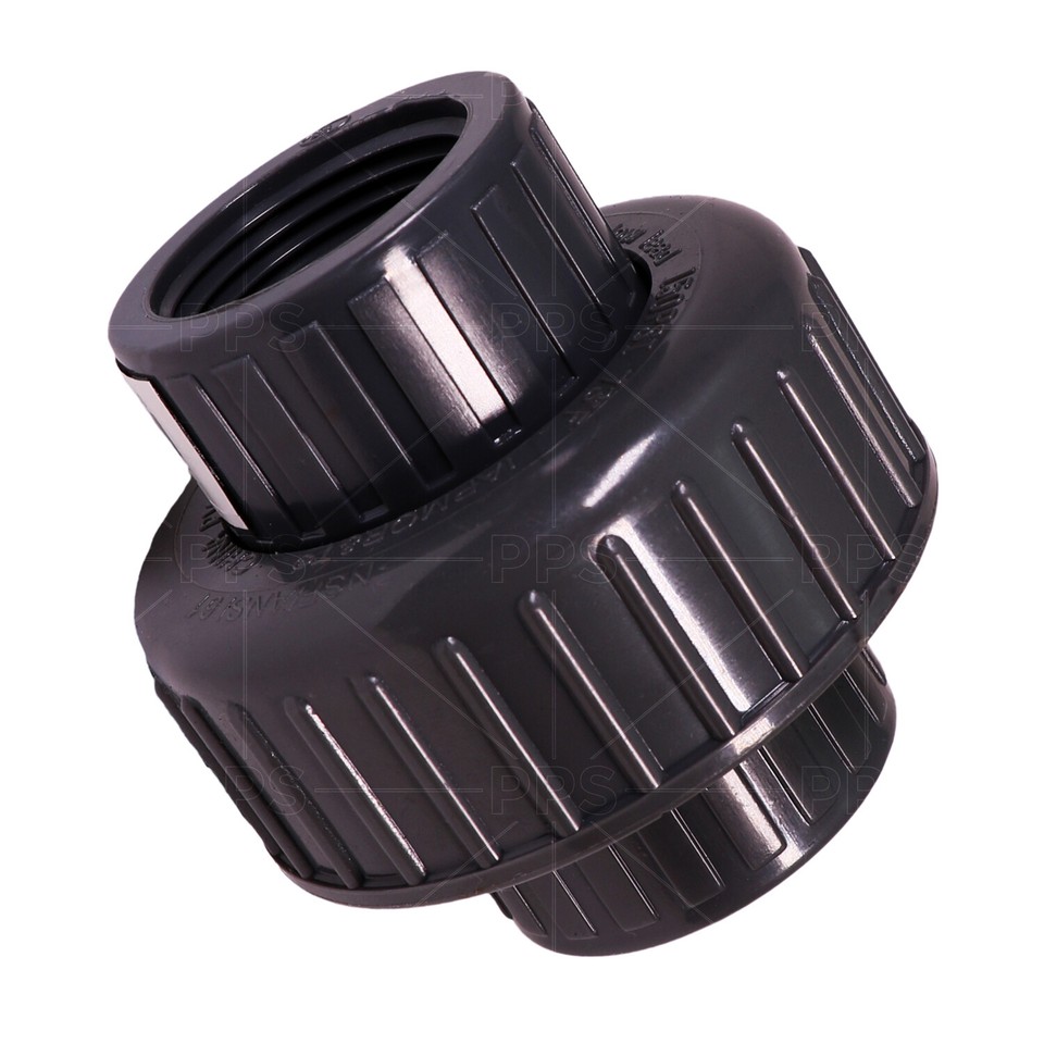 PVC Union Coupling Pipe Fitting; FIP; Grey Plastic | eBay
