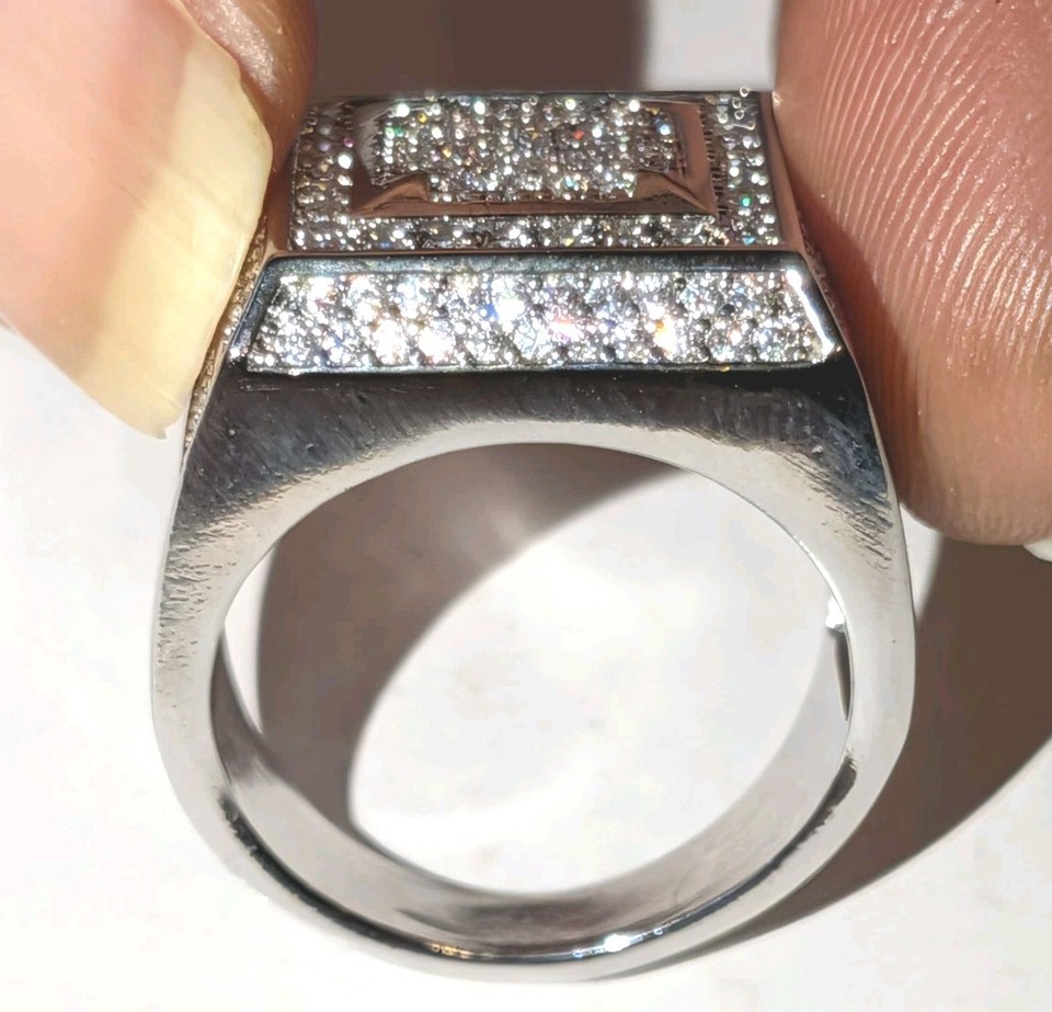 3Ct Round Cut Lab-Created Diamond Men's Engagement Ring 14K White Gold ...