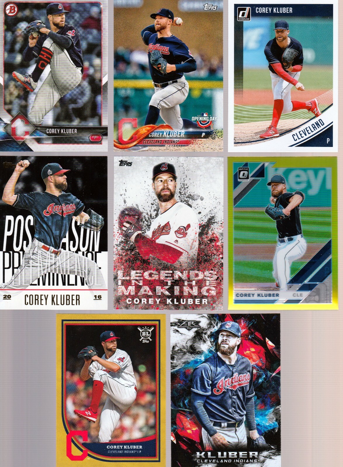 ⚾ Huge 90 + different COREY KLUBER cards lot 2007 - 2021 Indians ...