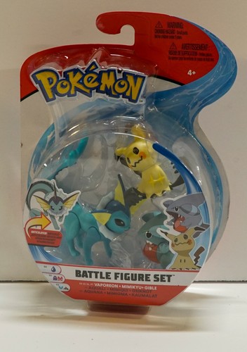 Pokemon Battle Figure Set Vaporeon Mimikyu Gible 3 Action Pack ...