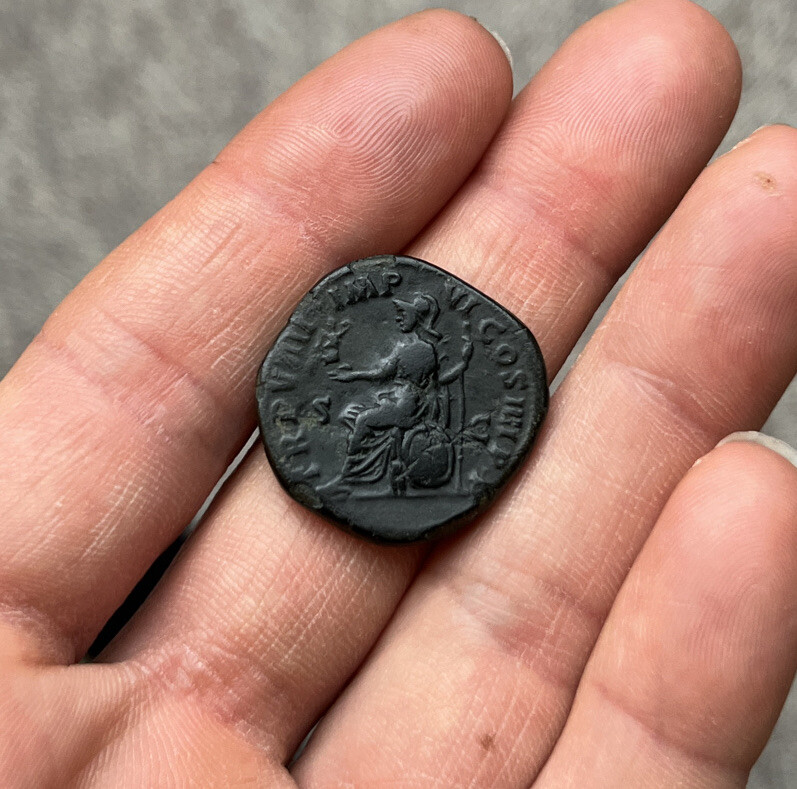 EMPEROR COMMODUS Ancient Roman Coin Dupondius 182AD JUPITER TROPHY ...