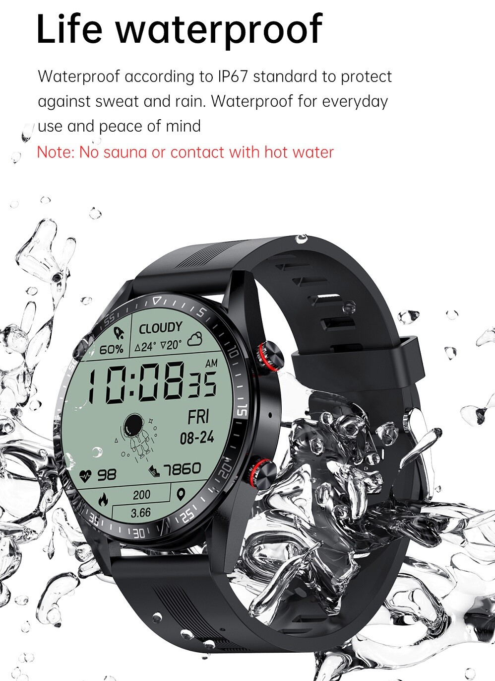 1,39 Zoll AMOLED Großbild Smartwatches 4GB ROM Bluetooth Anruf für IOS ...