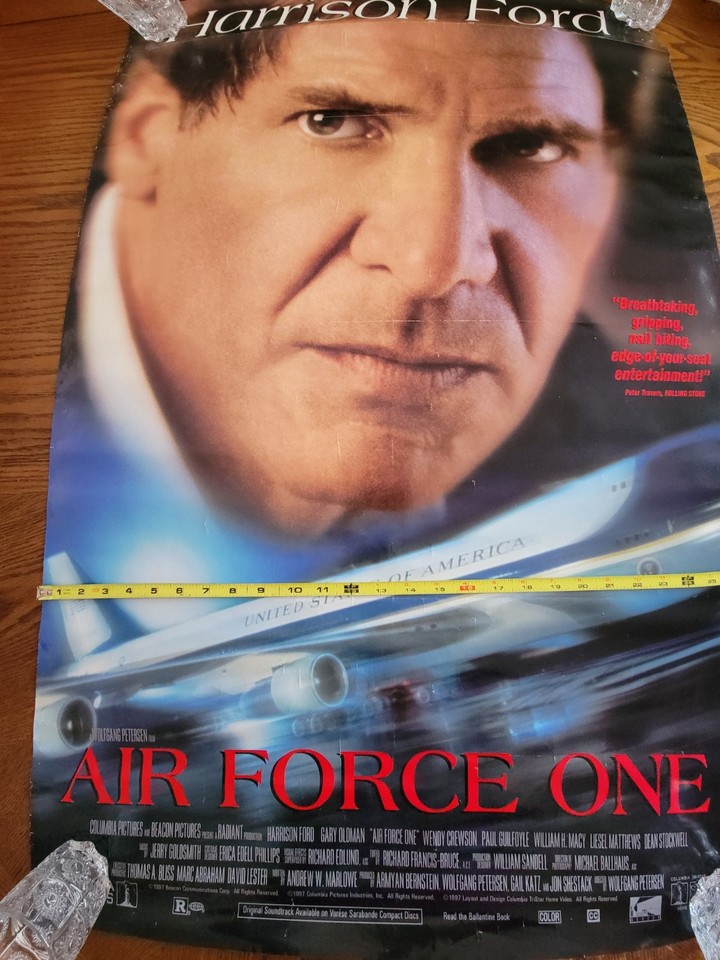 AIR FORCE ONE MOVIE POSTER Original OneSheet HARRISON FORD 1997 | eBay