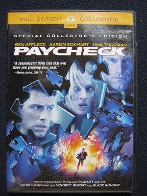 Paycheck (DVD, 2003 Full Screen) Ben Affleck, Uma Thurman, Aaron ...