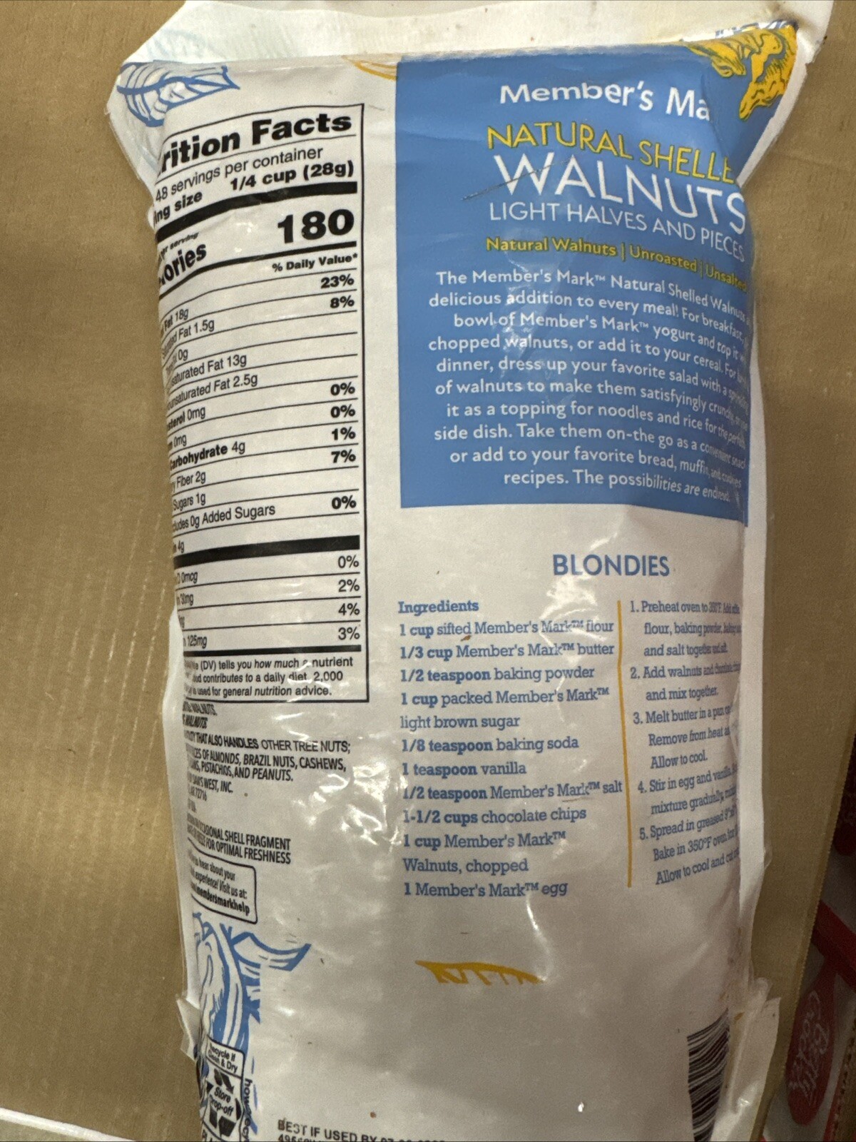 2 PACK - Member's Mark Natural Shelled Walnuts 3 lbs (Total 6 lbs) | eBay