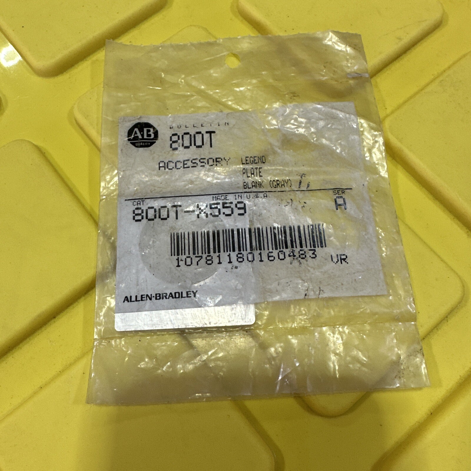 allen-bradley rockwell automation 800T legend plate blank (gray) 800t ...