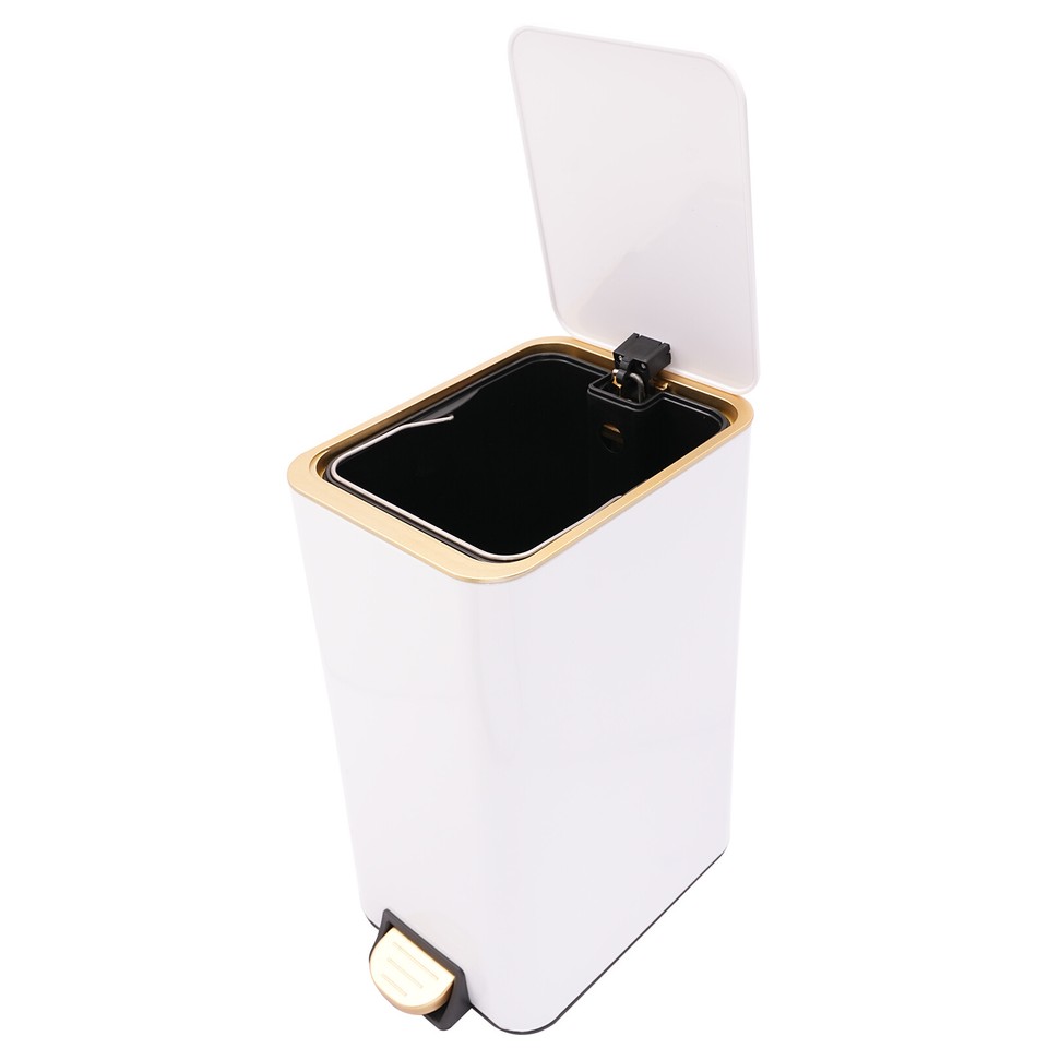 Carbon Steel Step Trash Bin 12L Step On Kitchen Garbage Bin Foot Pedal ...
