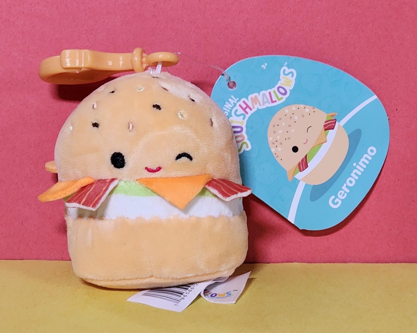 Squishmallows Breakfast Food Squad Geronimo the Bagel Sandwich Clip-on ...