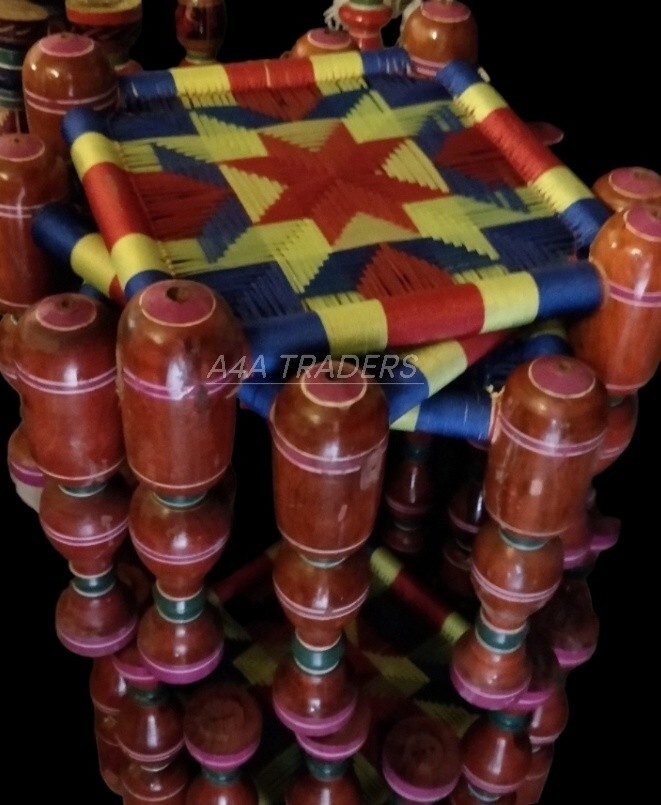 Wooden Pidha Stool Charpai Traditional Chair Peera Khat For Sitting ...