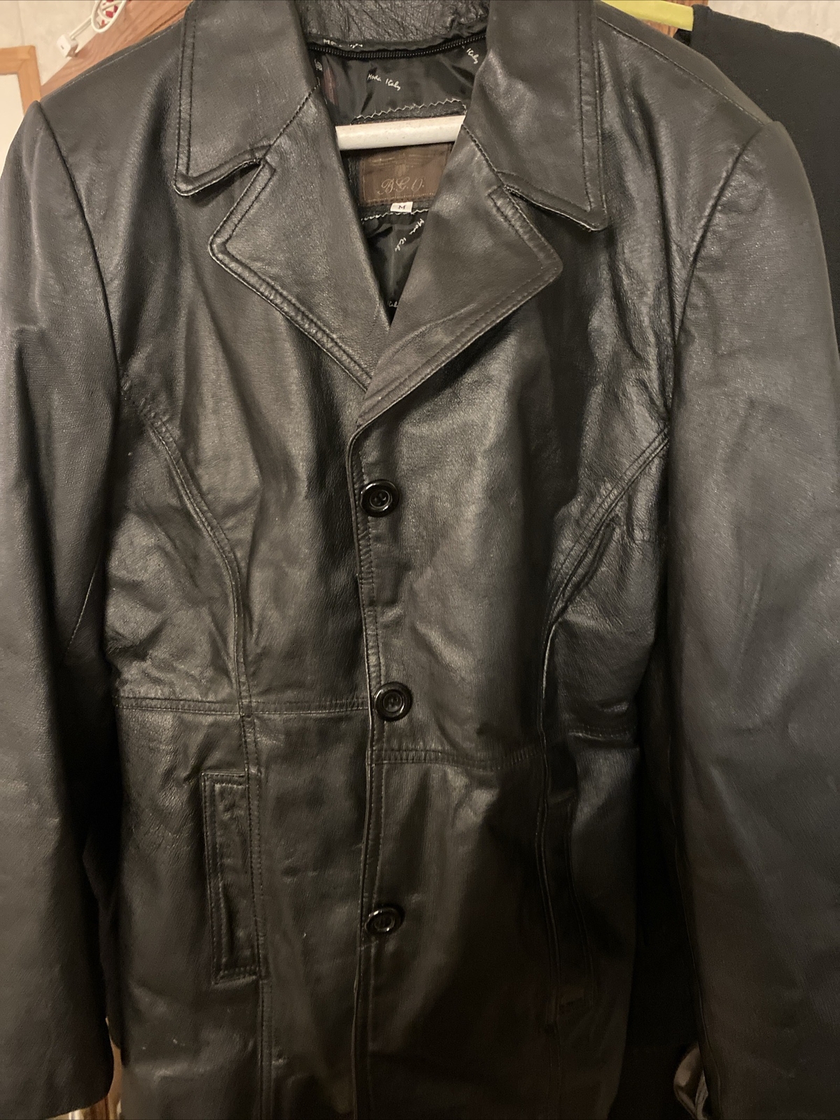 Vintage Moda Italia Bellagio Black Leather Jacket Women's Size M | eBay