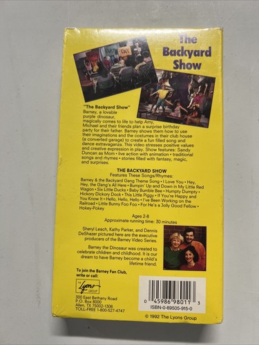 Barney - The Backyard Show (VHS, 1988) for sale online | eBay
