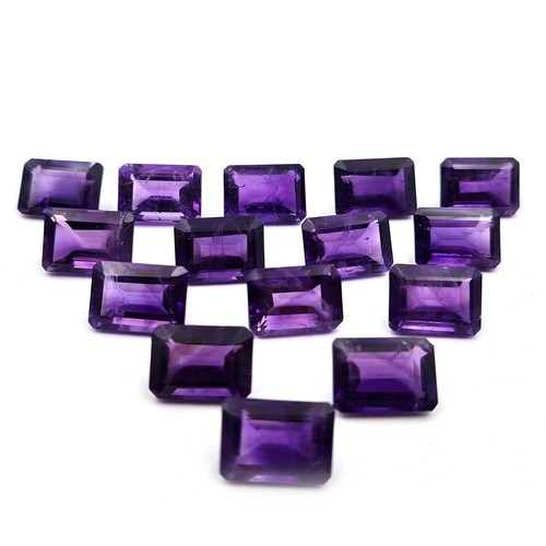 Natural African Amethyst Octagon Cut Loose Stone Lot 10x13.50-10x14MM ...