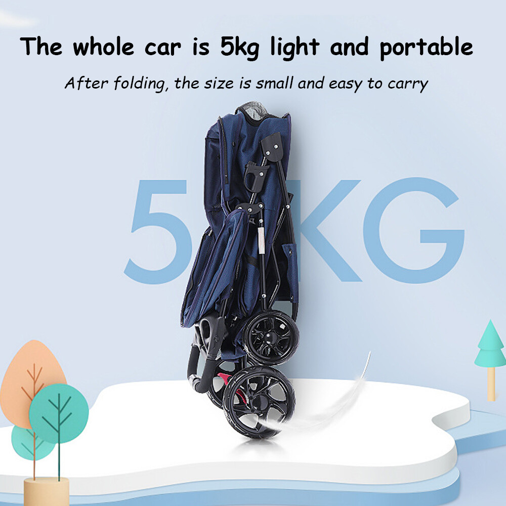 Pet Pram Carry Cart Buggy Foldable Dog Cat Stroller Pushchair Carrier ...