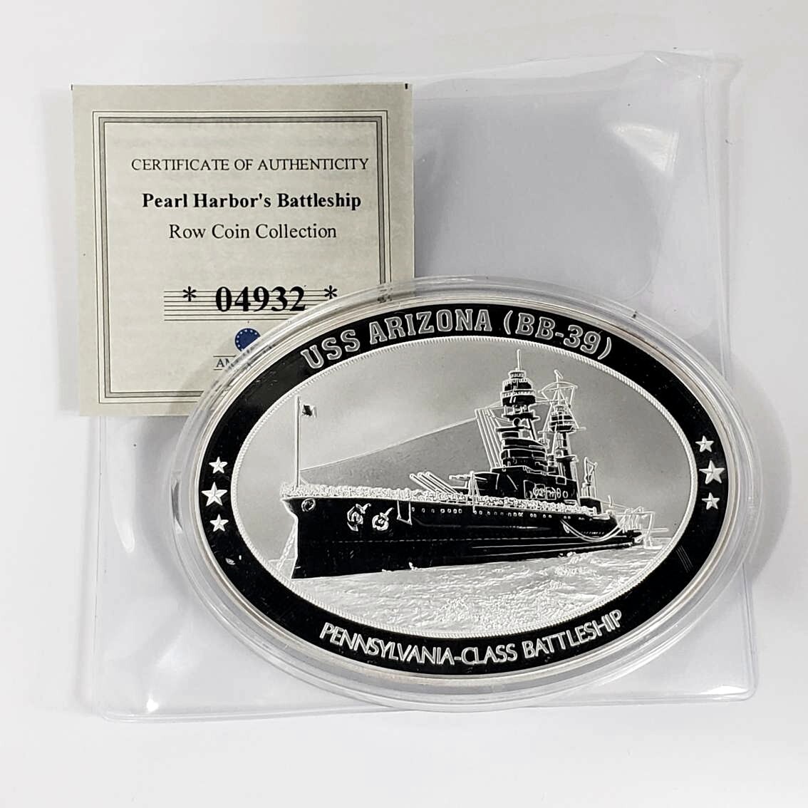 2015 USS Arizona Pearl Harbor's Battleship Row Commemorative Coin w/COA ...