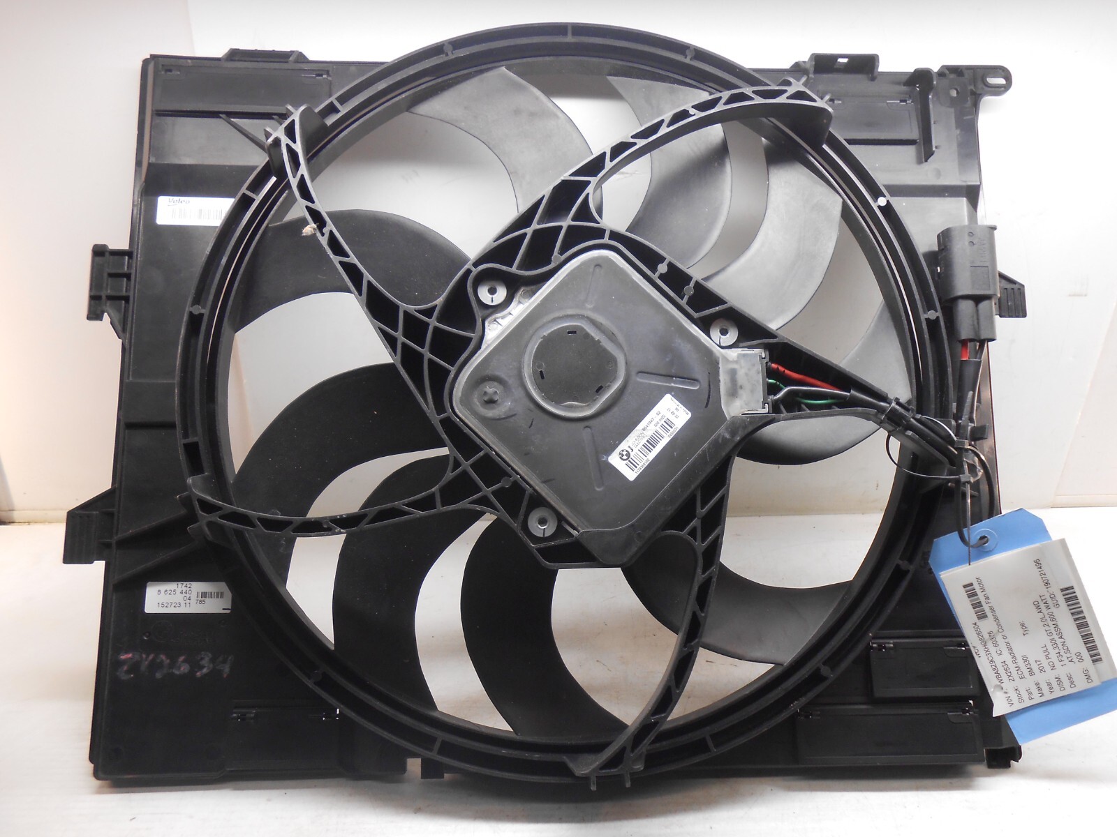 17 BMW 330I, F34, GT, 2.0L 500 Watt Radiator Cooling Fan 17428625440 ...