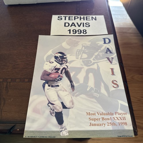 NFL DENVER BRONCOS SUPER BOWL 32 MVP STEPHEN DAVIS, Extremely Rare 1998 ...