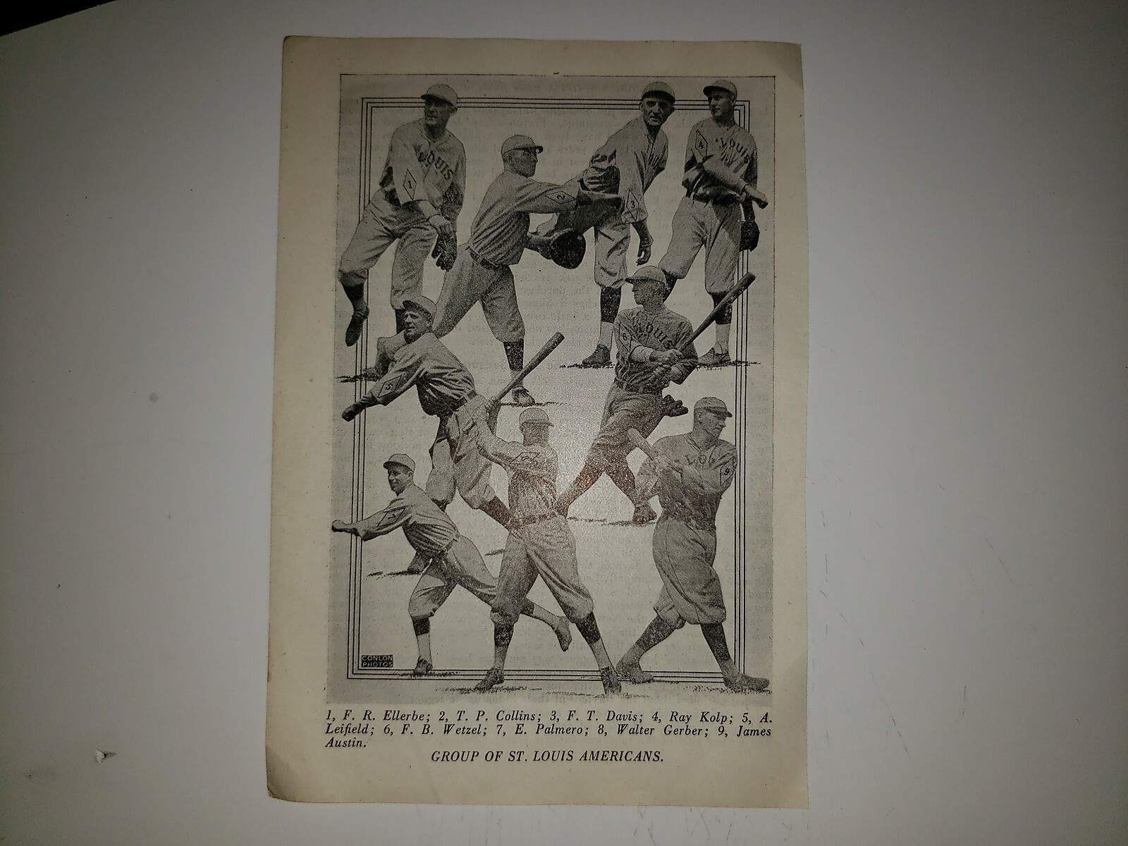 Browns 1921 Team Picture Ray Kolp Frank Ellerbe Dutch Wetzel Emilio ...