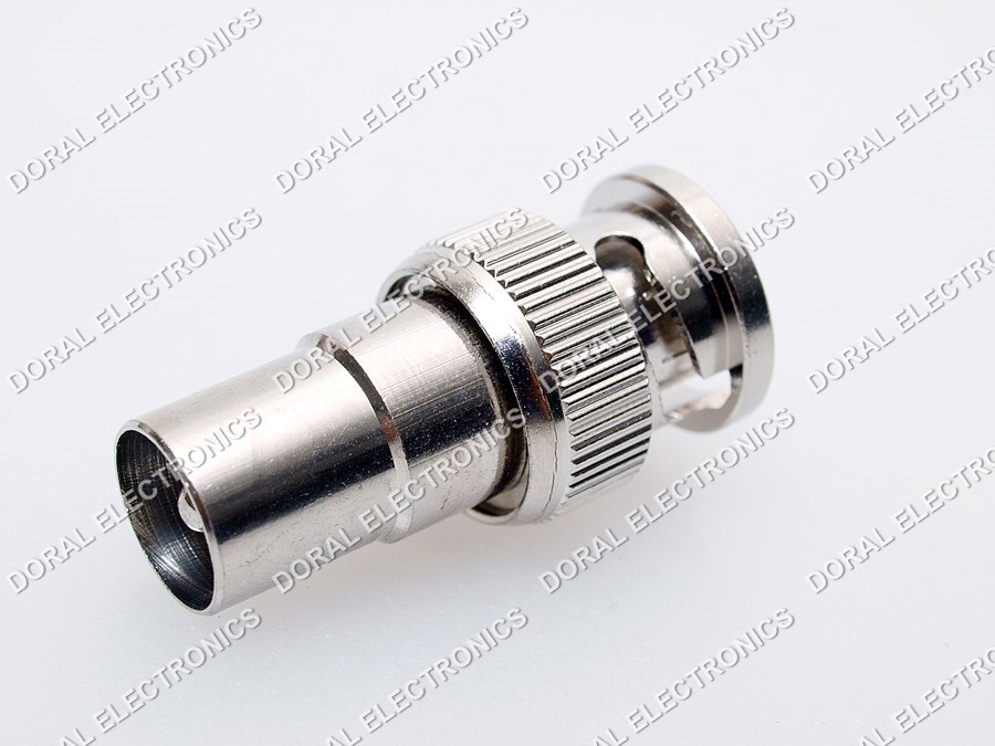 2X BNC Male Plug PAL IEC DVB-T TV Male Straight RF Connector Adapter ...