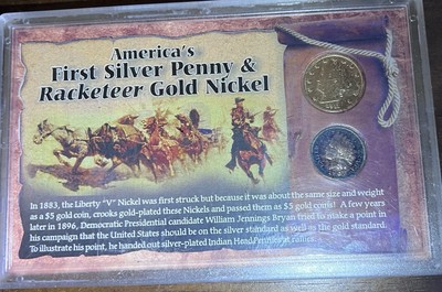 FIRST SILVER PENNY & RACKETEER GOLD NICKEL | eBay