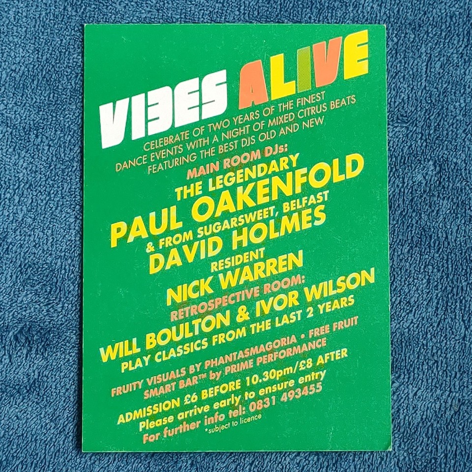 Vibes Alive Rave Flyer, A6, Old Skool Acid House Rave Flyers | eBay UK