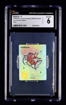 Pokémon 2023 Korean Lemona Sticker Magikarp Holo CGC 6 NM POP 1 LOW POP ...