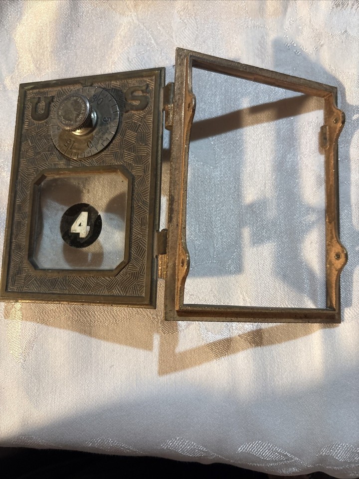 Vtg Lot 4 Postal Keyless Lock Box Door Brass Post Office Combination ...