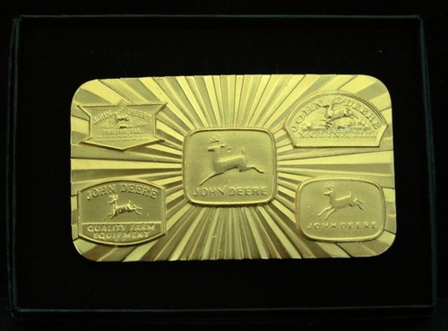 PE16172 *NOS* GREAT1987 **JOHN DEERE** HISTORICAL LOGOS 24K GOLD PLATED ...