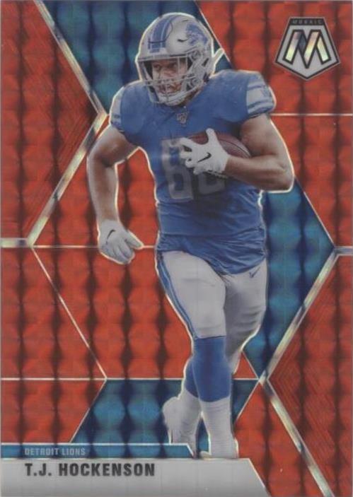 2020 Panini Mosaic - T.J. Hockenson #77 Choice Mosaic Red Fusion Prizm ...