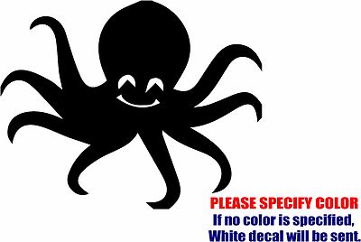 Cute Octopus Smiling Graphic Die Cut decal sticker Car Truck Boat ...